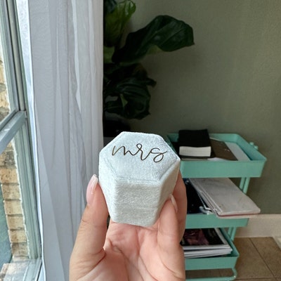 Wedding Ring Box Mrs Ring Box Engagement Ring Box Hexagon Velvet Ring ...