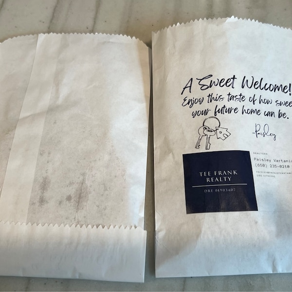 GREASE RESISTANT Logo Paper Bags LINED - Donut Bags, Cookie Bags, Candy ...