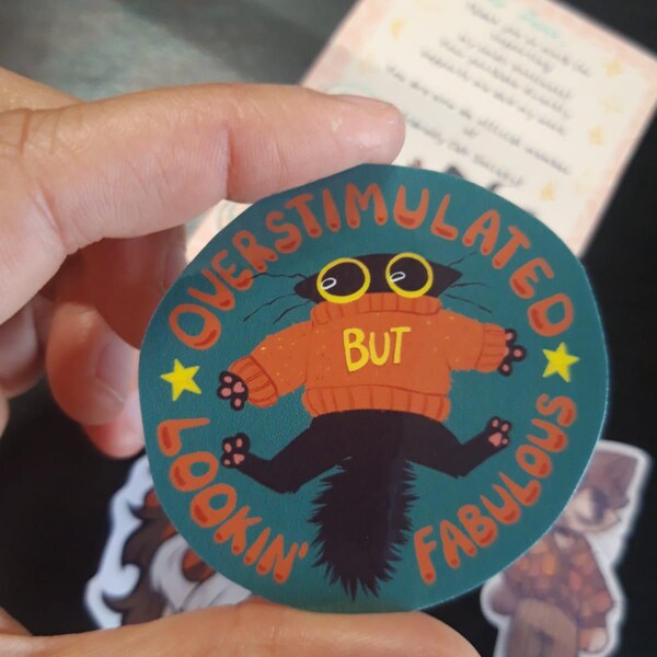 Overstimulated Glossy Vinyl Sticker | Neurodivergent/ ADHD/ Autism ...