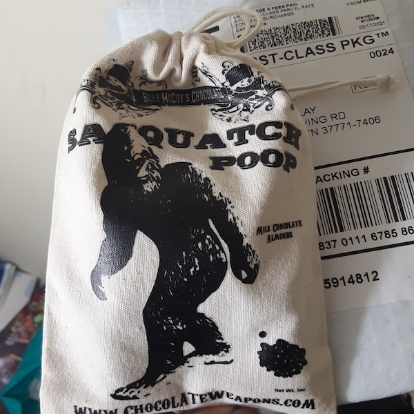 Chocolate BIGFOOT Poop/ SASQUATCH Poop Packed in a Vintage Hand Printed ...