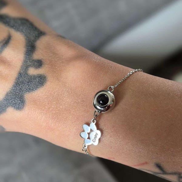 Pet Name Bracelet With Photo, Dog/cat Picture Projection Bracelet for ...