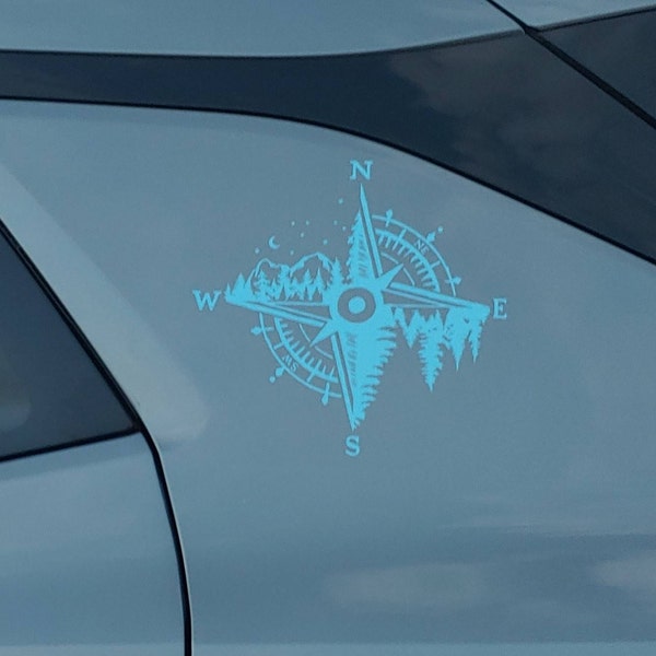 Mountain Compass Decal | Outdoor Decal | Car Decal | Adventure Decal ...