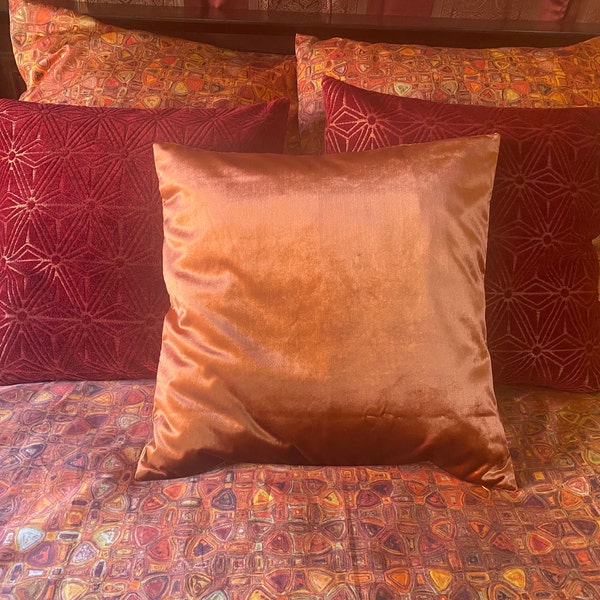 Red Rug Velvet Pillow Cover,red Kilim Velvet Fabric Throw Pillow ...