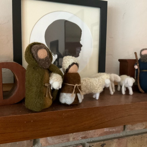 Felted Nativity Set 11 Pieces. Needle Felt Nativity Scene. Waldorf Holy ...