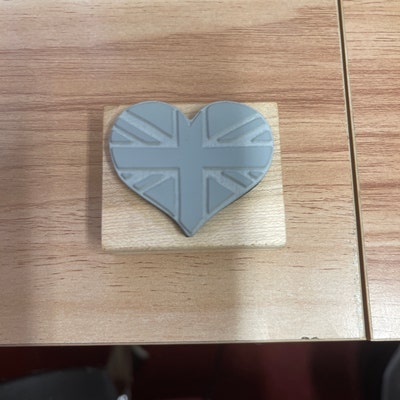 Union Jack Heart British Flag Stamp Rubber Stamp English Stamper Great ...