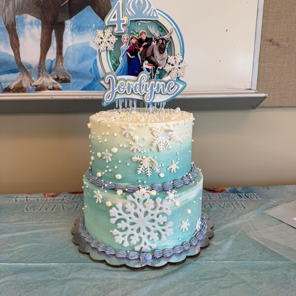 Elsa Cake Topper, Frozen Cake Topper, Winter Cake Topper, Snowflake ...