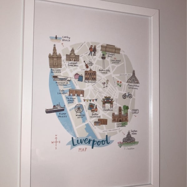 Map of Liverpool Print | Unframed A4 or A3 - Etsy