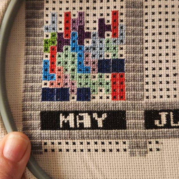 Tetris SAL Temperature Cross Stitch Template - Etsy