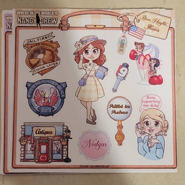 Nancy Drew- Alibi in Ashes- Sticker Sheet- Laptop Gaming Stickers Gift ...