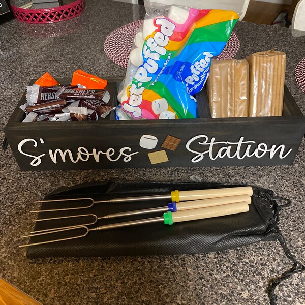 S'mores Station Box, S'mores Bar Caddy for Fire Pit, 3D S'mores Holder ...