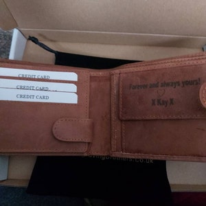 Mens SILVER Wallet Insert Credit Card Sized Personalised Gift - Etsy