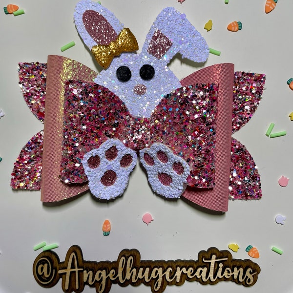 Easter Bunny Bow SVG, Peek a Boo Bunny Ears Bow SVG, Rabbit Bow PDF ...
