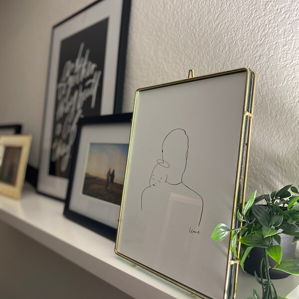 Angel Dad Line Art Physical Print by Liana Lane - Etsy