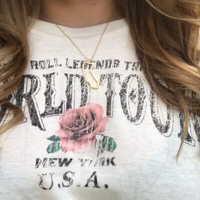 California Script Gold Double Chain Pendant Necklace Cali Girl - Etsy