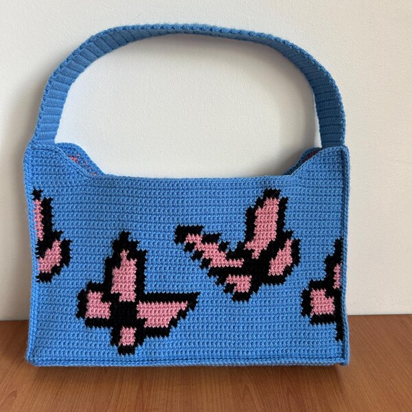 Crochet Bag Pattern - Crochet Purse Pattern - Crochet Butterfly Bag ...