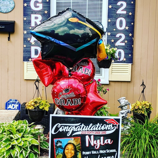 8th Grade Middle School Graduation Class of 2025 Photo Logo Custom Yard ...