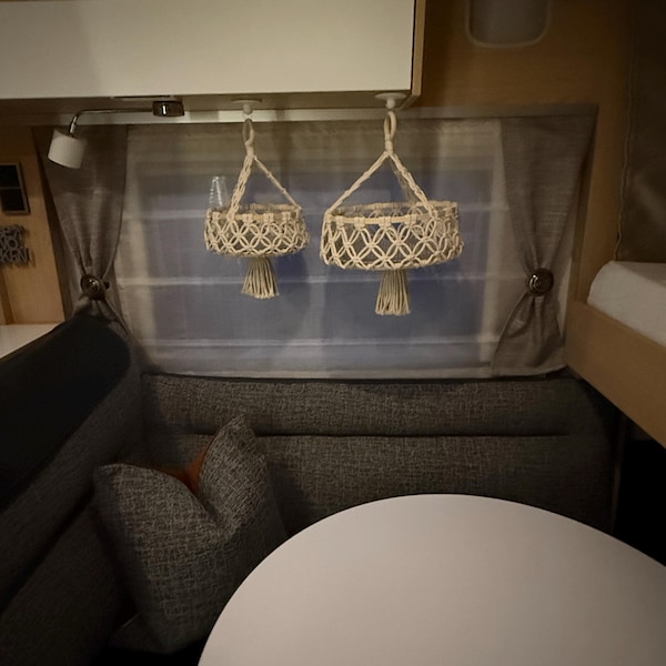 Macrame Fruit Basket "camper" - Camping Basket Ideal for Van Life ...