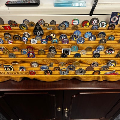 Coin Display Stand for Desk CUSTOM OPTIONS Collection Exhibit Rack ...