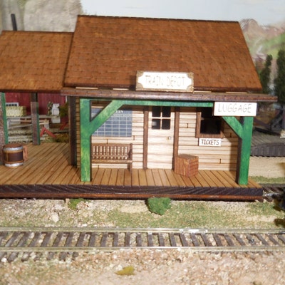 O Scale Old West Miniature Rustic Train Depot Building, Model Train ...