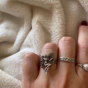 Beautiful Sterling Silver Ring With Faerie Fairy Design - Etsy