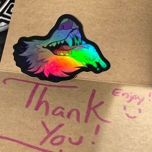 Furry Maw Holographic Vinyl Waterproof Sticker | Etsy
