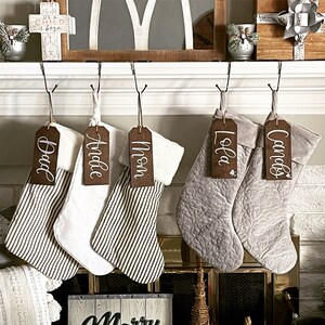 Hand Lettered Personalized Christmas Stocking Tags Customized - Etsy