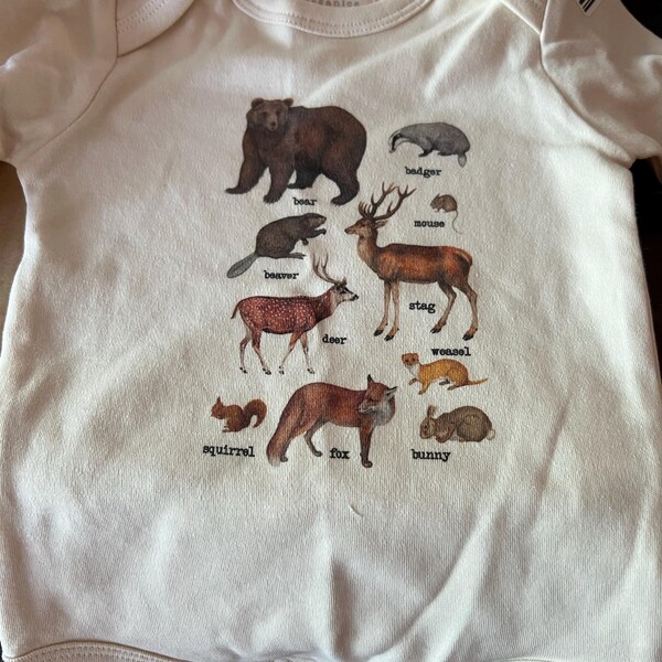Forest Animals Baby Onesie® - Nature Wildlife Bodysuit - Cute Woodland ...
