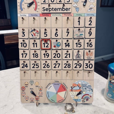 Montessori Calendar for Kids, Wooden Calendar, Homeschool Calendar ...