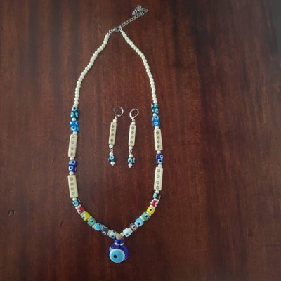 Evil Eye Murano Glass Strands Nazar Lampwork Column 8.5mm - Etsy