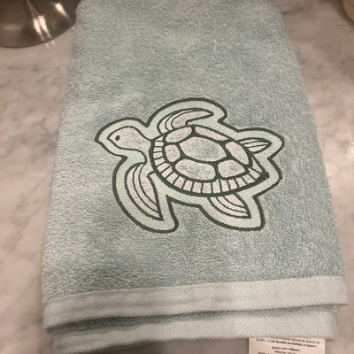 Sea Turtles Embroidered on Bath Towels, Hand Towels And/or Wash Cloths ...