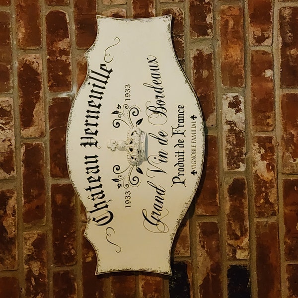 French Wine Sign, CHATEAU BEAULIEU, Raised Crown, Bordeaux, French ...