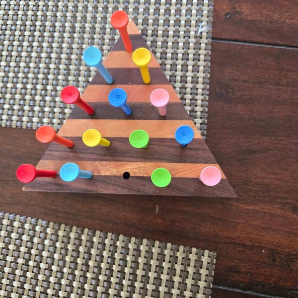 Wooden Triangle Peg Game, Minimalist Coffee Table Game, Cracker Barrel ...