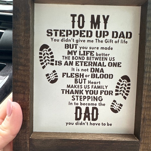 To My Stepped up Dad Sign - Step Dad Gift - Fathers Day Gift for Bonus ...