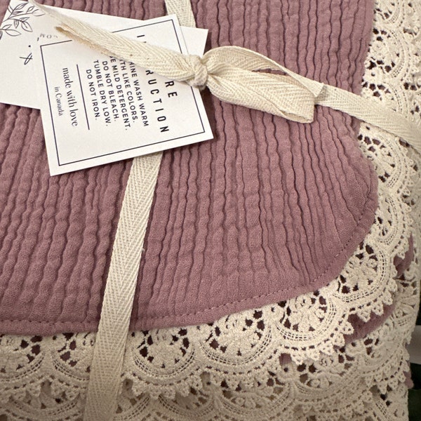 Pointelle Baby Blanke, Lace Edge Blanket, Neutral Baby Blanket, Lace ...