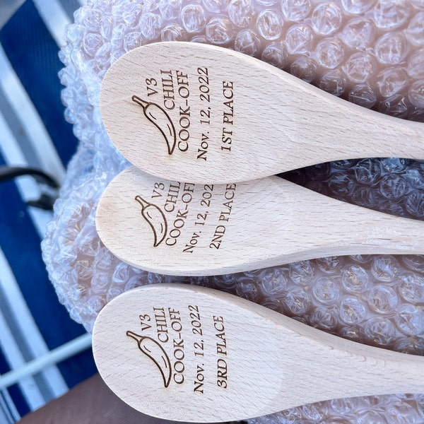 Chili Cookoff Spoon - Chili Cook-off Wooden Spoon - Personalized Chili ...