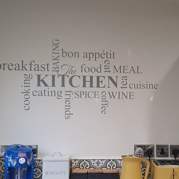 Kitchen Wall Art Sticker Cloud, Kitchen Word Sticker, Kitchen Wall ...