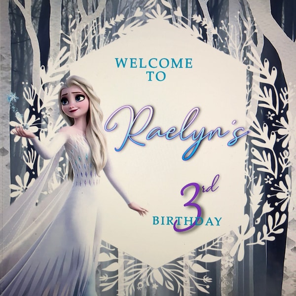 Frozen 2 Poster, Modern Frozen Sign, Frozen Birthday Sign, Simple ...