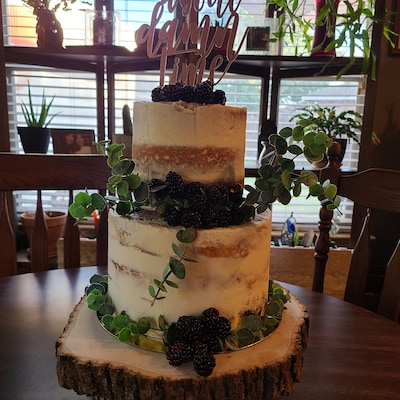 FREE SHIPPING 10 12 Inch Rustic Cake Stand, Custom Cake Stand, Country ...