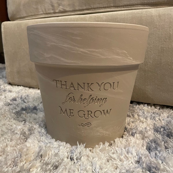 Wedding or Anniversary Gift | Deep Etched Custom Clay Flower Pot ...