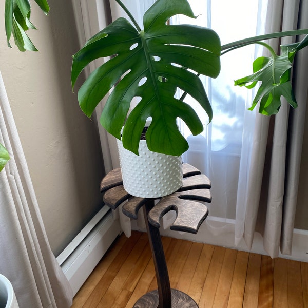 Monstera Table, Plant Stand, Side Table, Monstera Plant Stand, Indoor ...