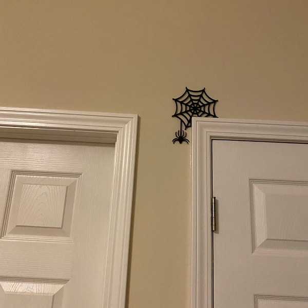 Halloween Door Corner Sign, Spider Web Halloween Decor, Halloween ...