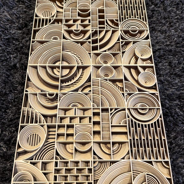 Geometric Abstract Laser Cut File: Echo Grid Layered Wall Art (digital ...