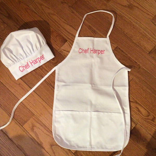 Personalized Embroidered Apron and Chef Hat Set - Etsy