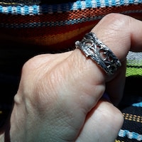 Herren Vintage-Stil Baum Band, Einzigartige Baum Silber Ehering, Herren ...