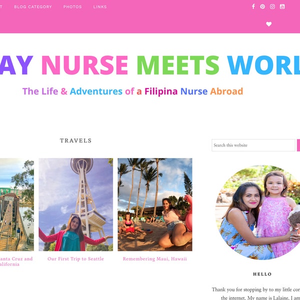 Pink Feminine Wordpress Theme - Pastel Pink Wordpress Template ...