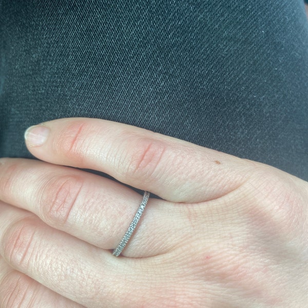 Fishtail Diamond Wedding Band, Solid Gold Full Eternity Ring, Fish Tail ...