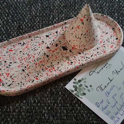 Jesmonite Marble Oval Tray Jewellery Dish Key Display Dish - Etsy