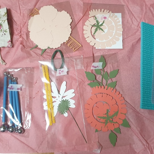 Deluxe Paper Flower Tool Kit With 3 Paper Flower Kits - Peony, Rose ...