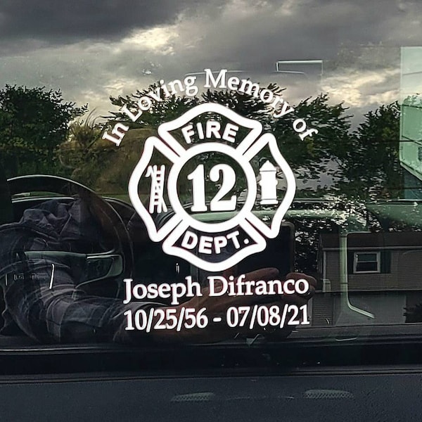 Firefighter Memorial Car Decal, Custom in Loving Memory Sticker, First ...
