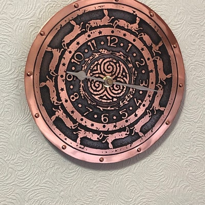 Large Copper Wall Clock With Hare and Numbers. 29cm - Etsy